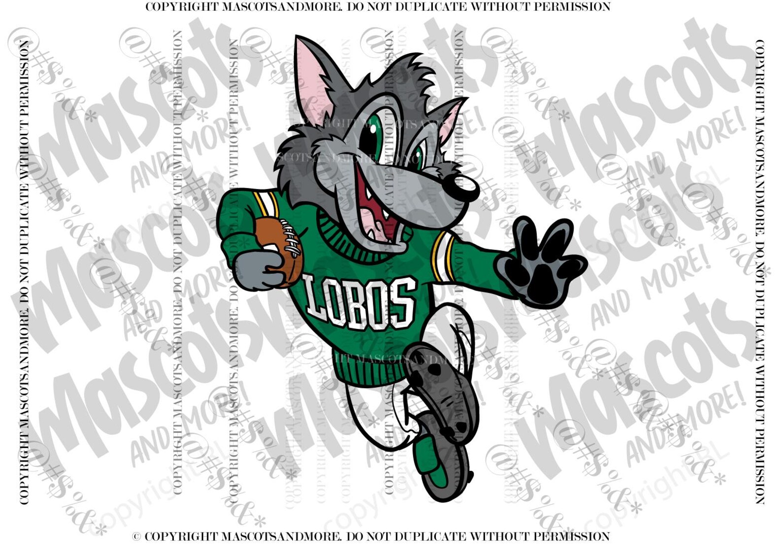 Wolf Football Mascot in Vector, Png, Pdf, SVG - Etsy