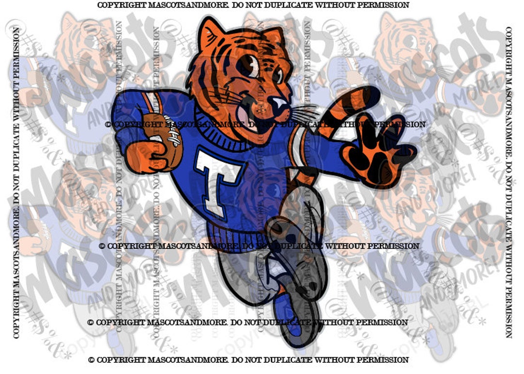 Vintage Football Tiger Mascot in Vector Jpeg Png Pdf Eps - Etsy