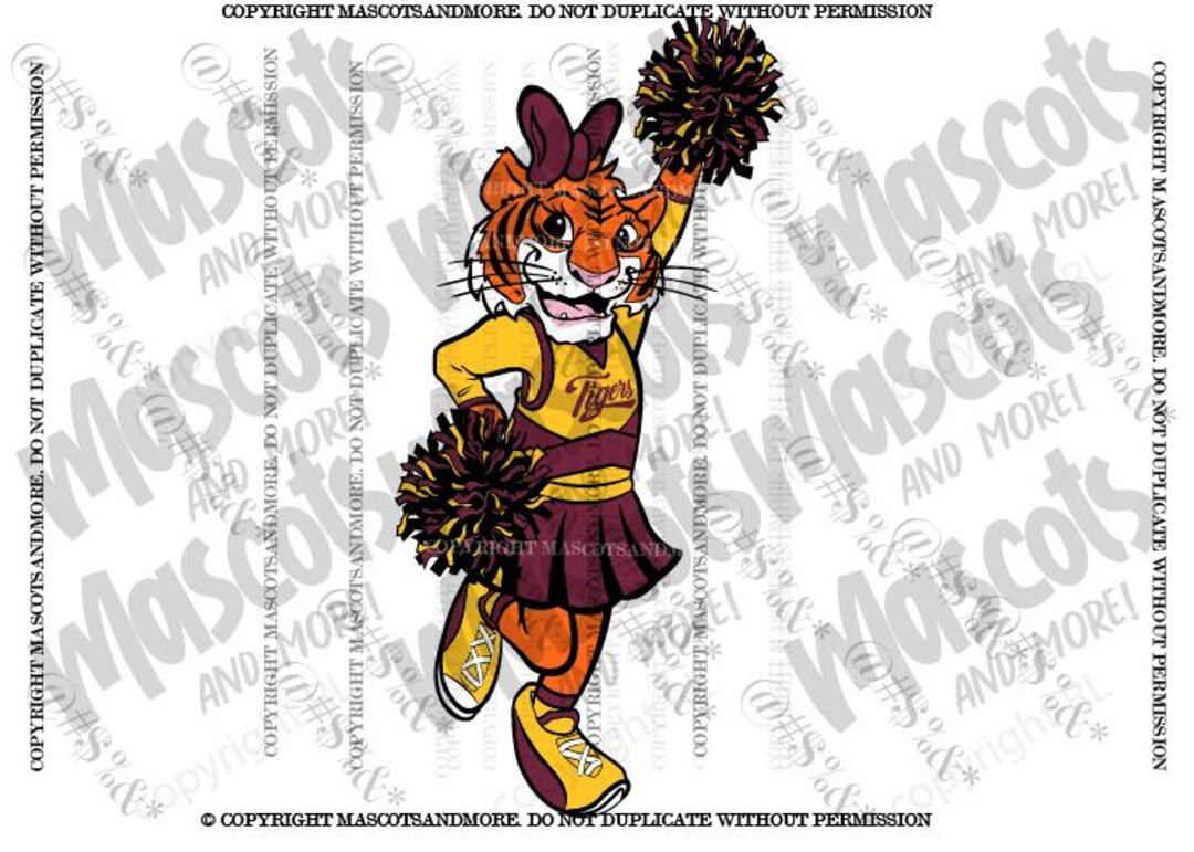 Tiger Cheer Mascot in Vector, Eps, Svg, Png, Pdf, Jpg - Etsy