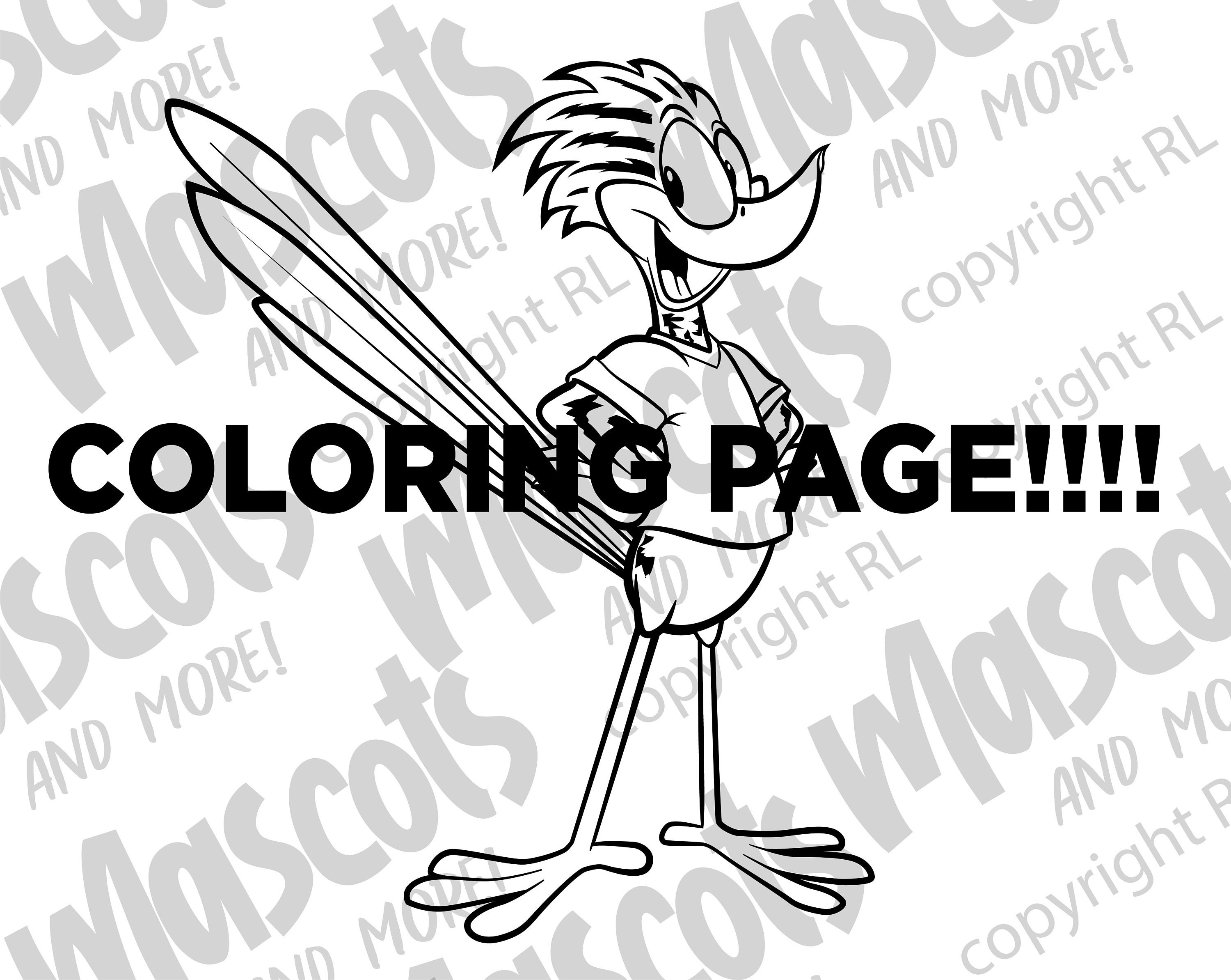 Roadrunner Mascot in Vector Jpeg Png Pdf Eps Svg - Etsy