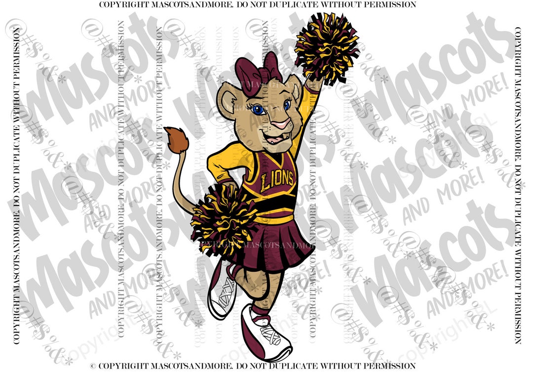 Lion Cheer Mascot in Vector, Jpeg, Png, Pdf, Eps, Svg - Etsy