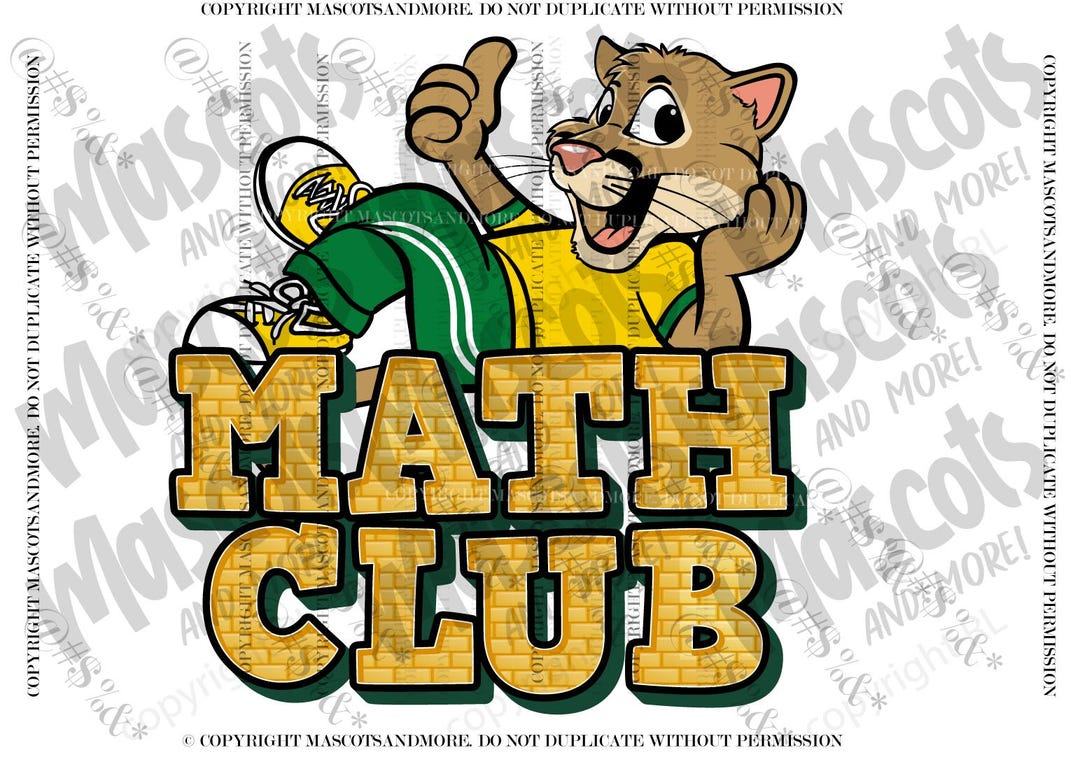 Cougar Math Club Mascot in Vector, Png, Pdf, Eps, Svg - Etsy