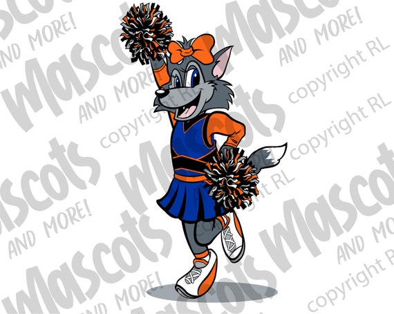 Cheer Wolf Mascot in Vector Svg Eps Jpeg Pdf Png - Etsy