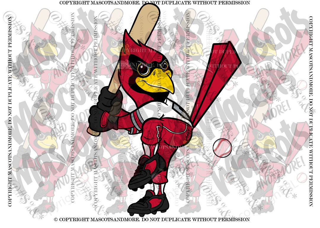 Cardinal Baseball Mascot in Vector, Jpeg, Png, Pdf, Eps, Svg - Etsy