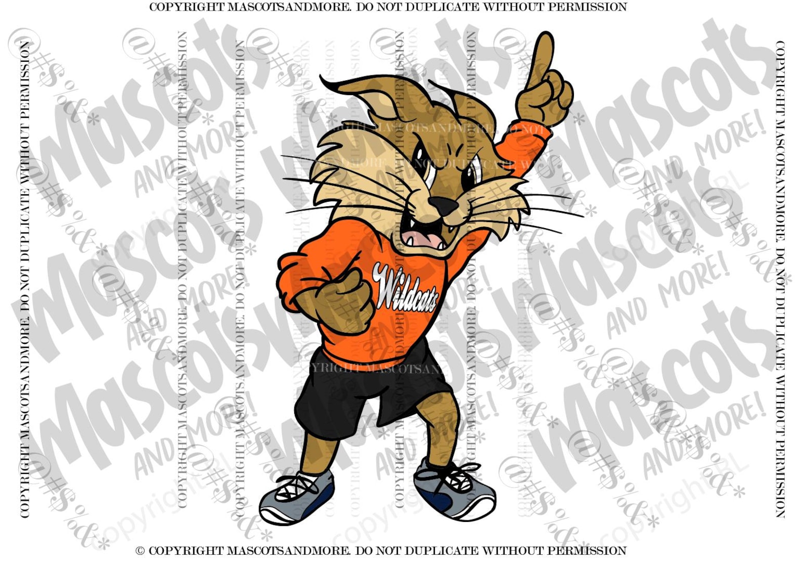 Customizable Wildcat Mascot in Vector, Jpeg, Png, Pdf, EPS, SVG - Etsy