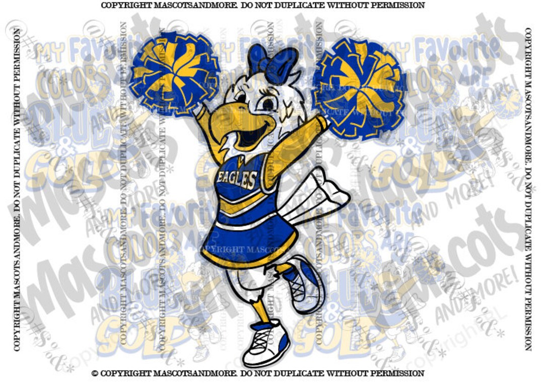 Eagle Cheer Mascot in Vector Jpeg Png Pdf Eps Svg - Etsy