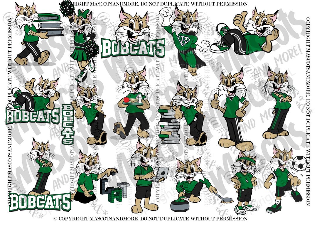 Bobcat Mascots in Vector, Png, Pdf, Eps, Svg - Etsy