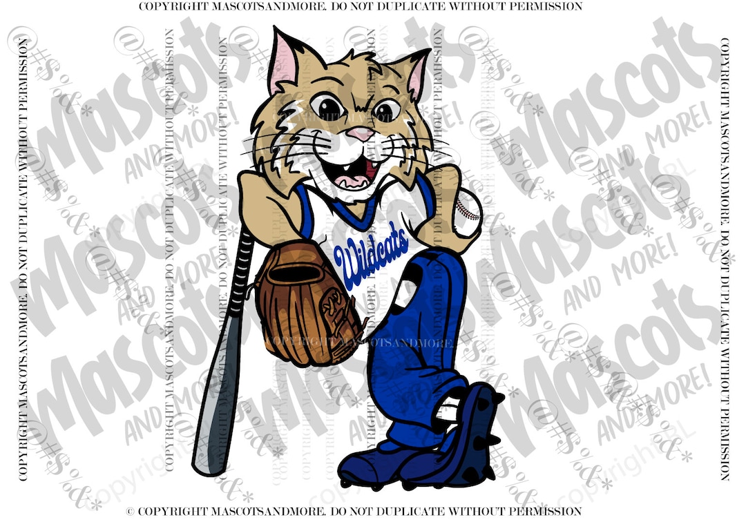 Wildcat Baseball Mascot in Vector, Jpeg, Png, Pdf, EPS, SVG - Etsy