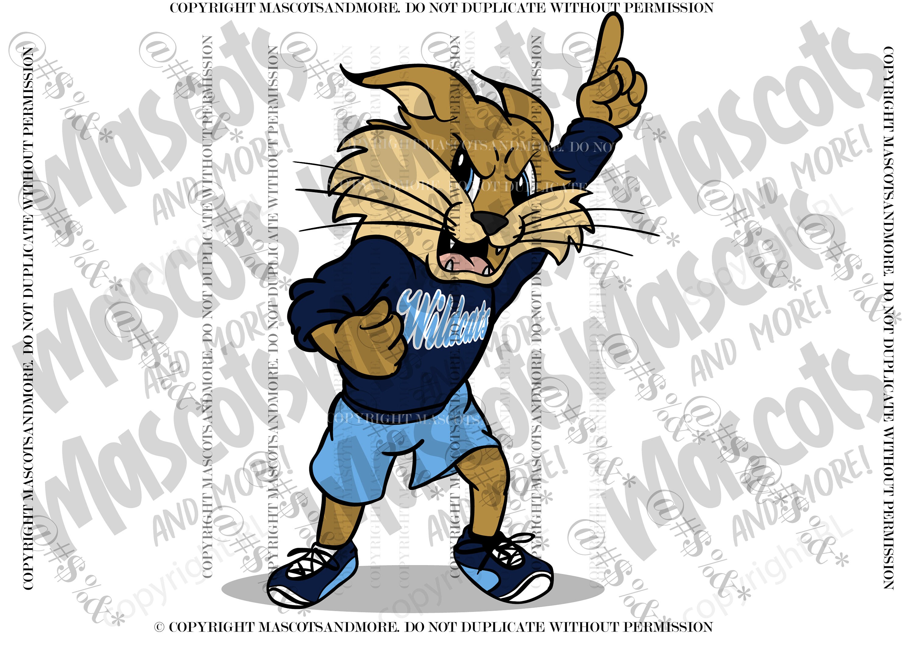 Customizable Wildcat Mascot in Vector, Jpeg, Png, Pdf, EPS, SVG - Etsy