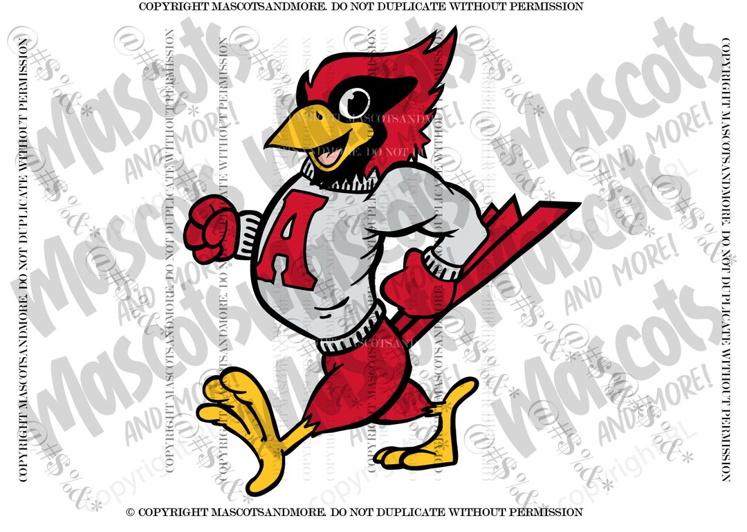 Retro Cardinal Mascot in Vector, Jpeg, Png, Pdf, Eps, Svg - Etsy