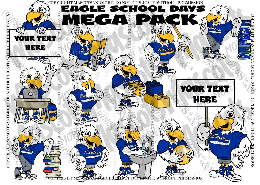 SCHOOL DAYS Eagle 12 Pack in Vector, SVG, Pdf, Png, Jpg - Etsy