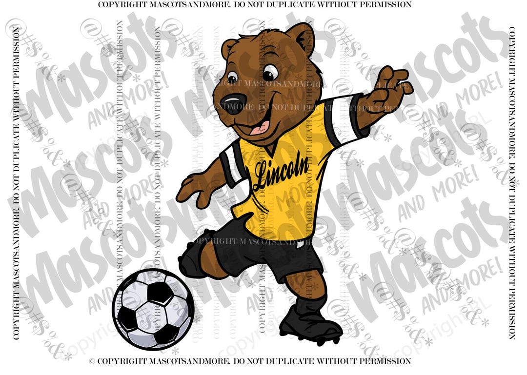 Bear Soccer Mascot in Vector, Jpeg, Png, Pdf, Eps, Svg - Etsy