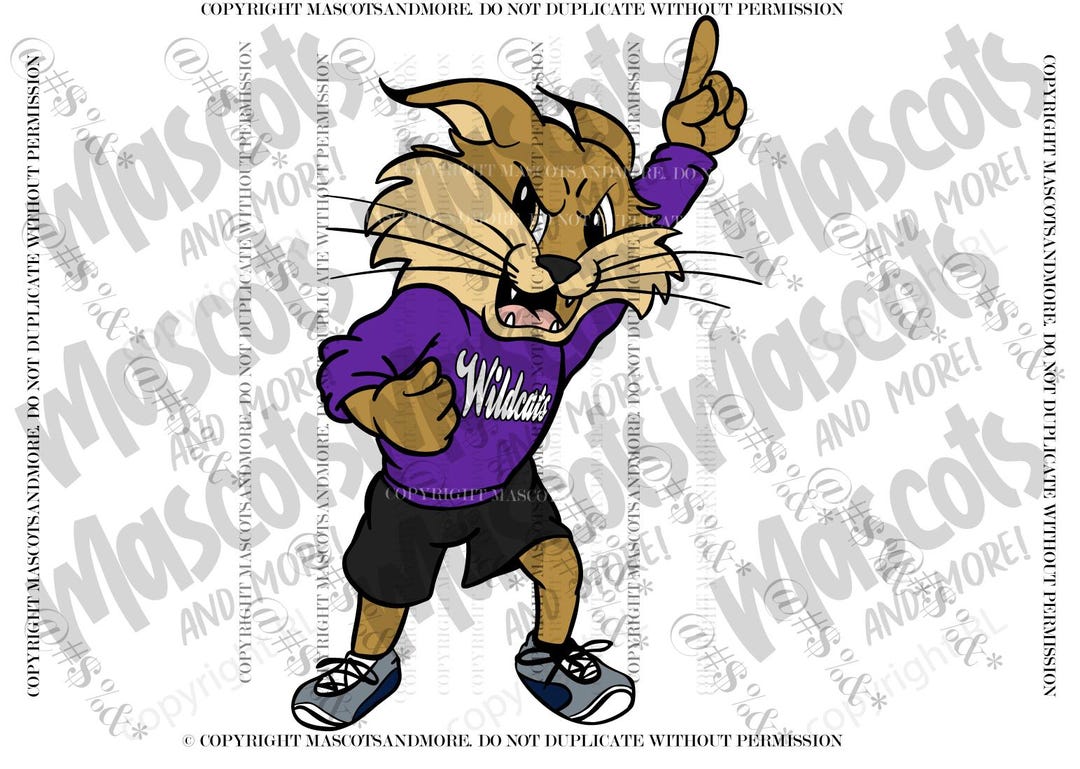 Customizable Wildcat Mascot in Vector, Jpeg, Png, Pdf, EPS, SVG - Etsy