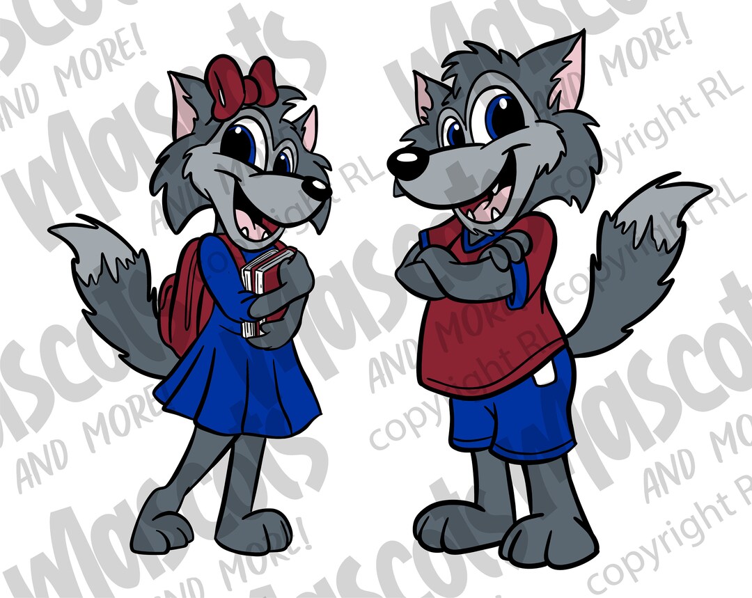 Wolf Cub Mascots in Vector, Eps, Svg, Pdf, Jpg, Png - Etsy
