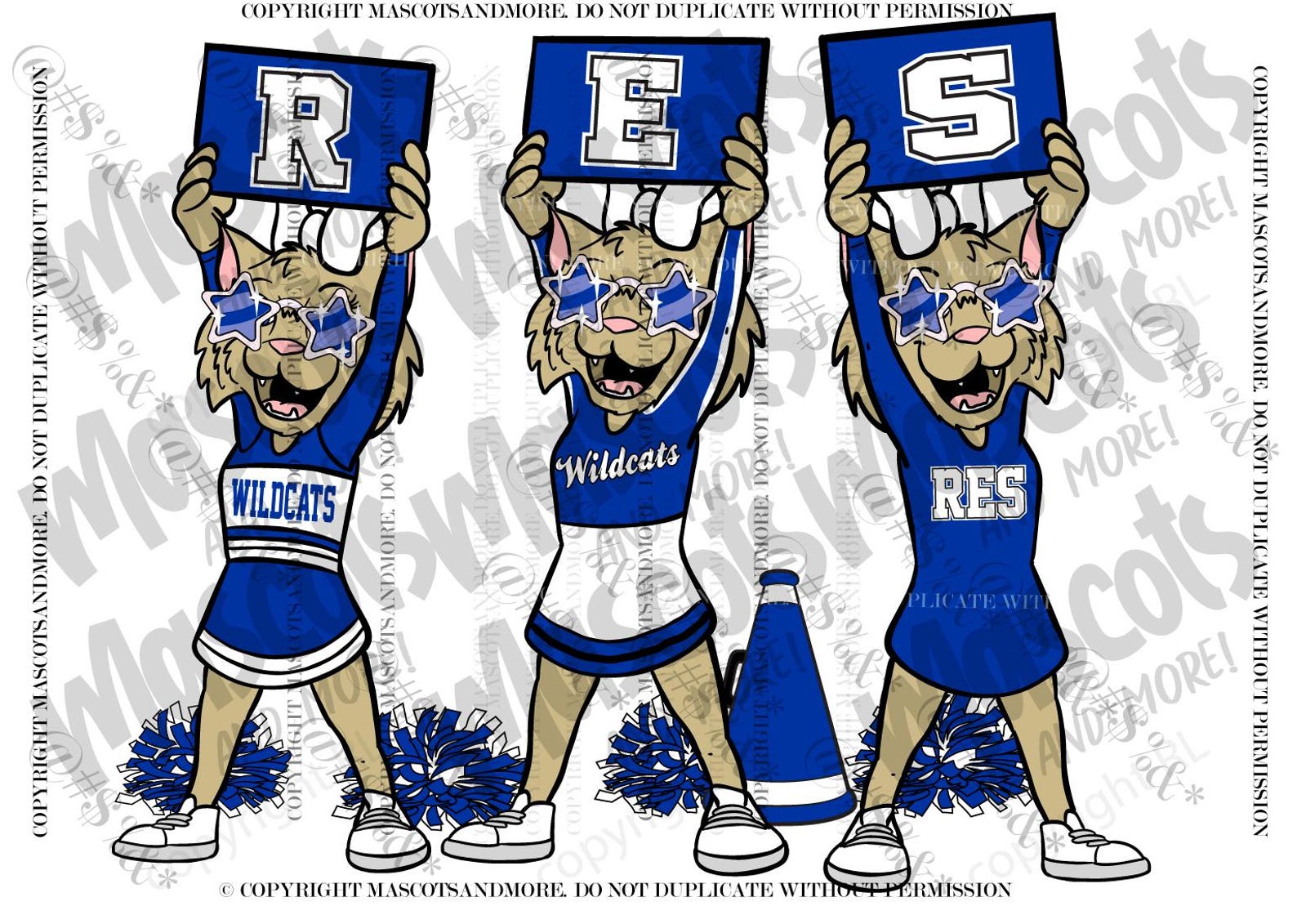 Wildcat Cheer Mascots in Vector, Png, Pdf, EPS, SVG - Etsy