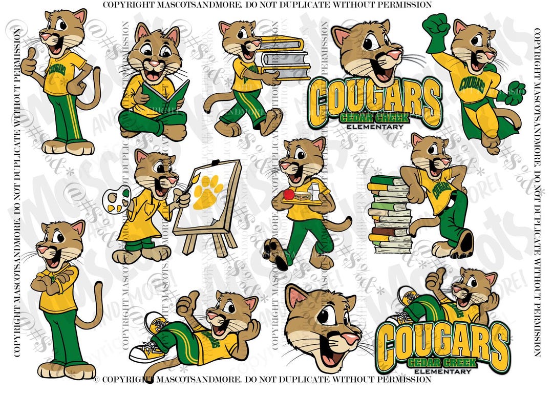 Cougar Mascots in Vector, Jpeg, Png, Pdf, Eps, Svg. - Etsy