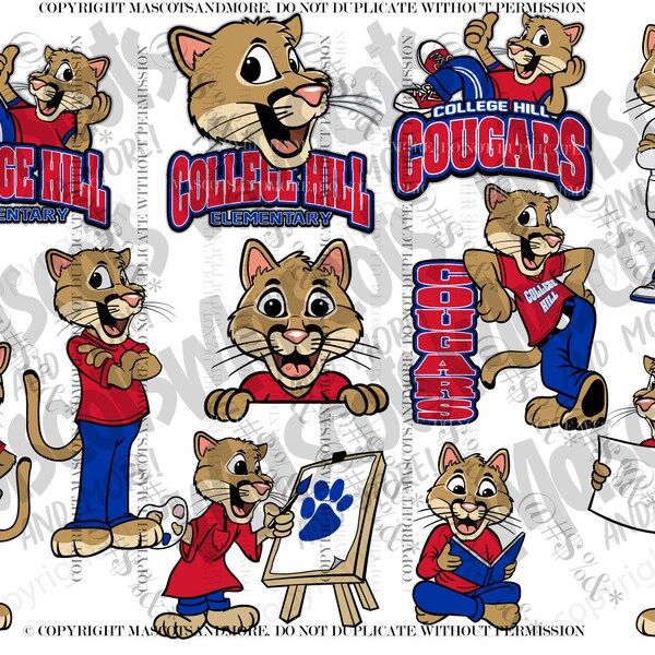 Cougar Mascot Svg - Etsy