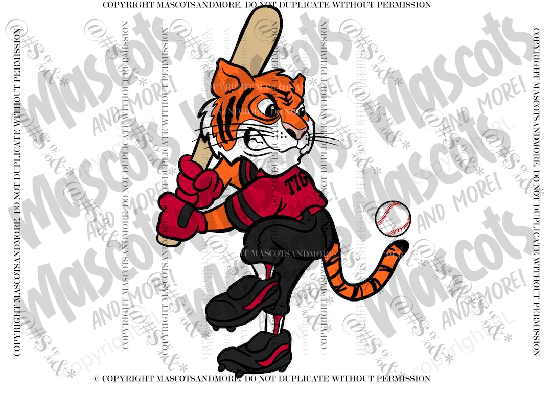 Baseball Tiger Mascot in Vector, Jpeg, Png, Pdf, Eps, Svg - Etsy