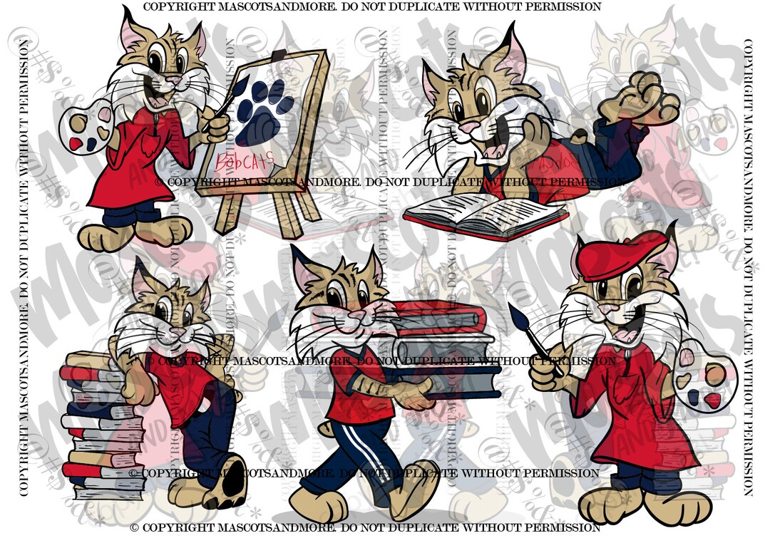 Bobcat Mascots in Vector, Jpeg, Png, Pdf, Eps, Svg - Etsy
