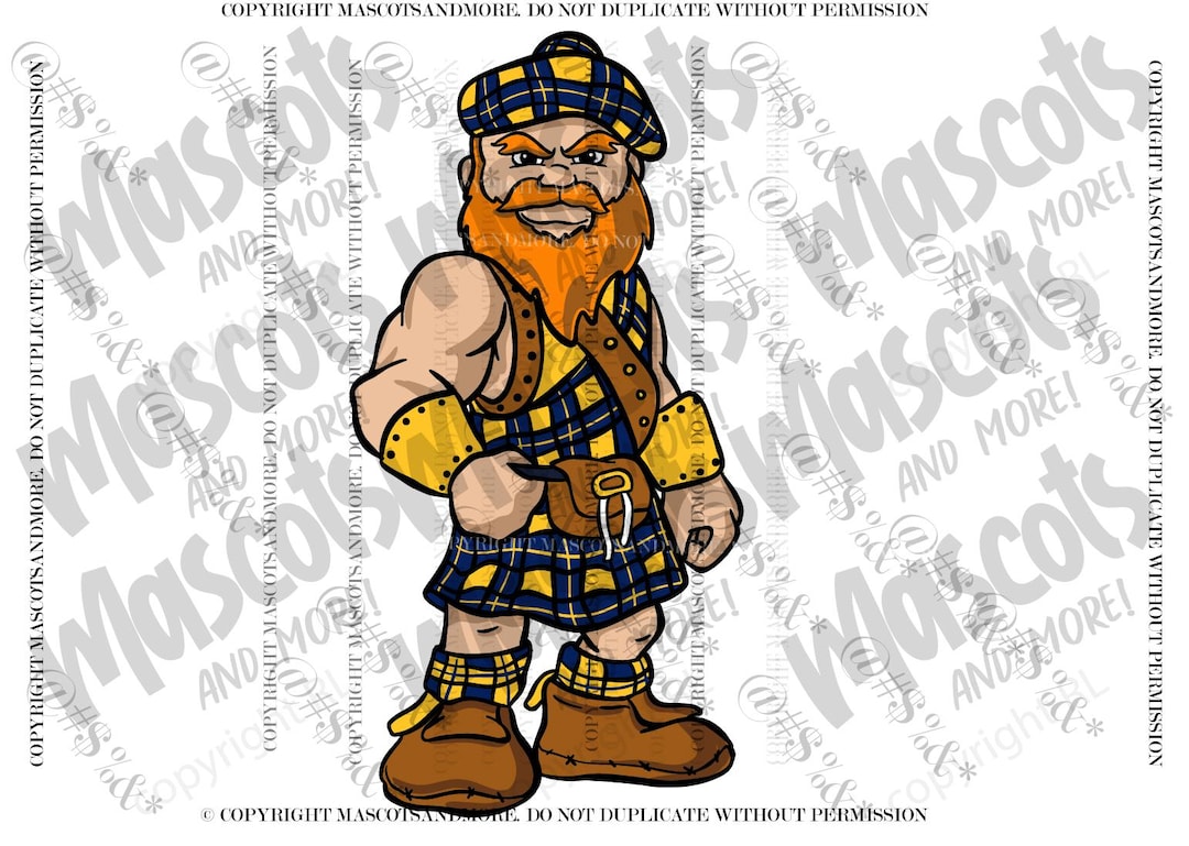 Highlander Mascot in Vector Svg, Png, Eps, Pdf - Etsy