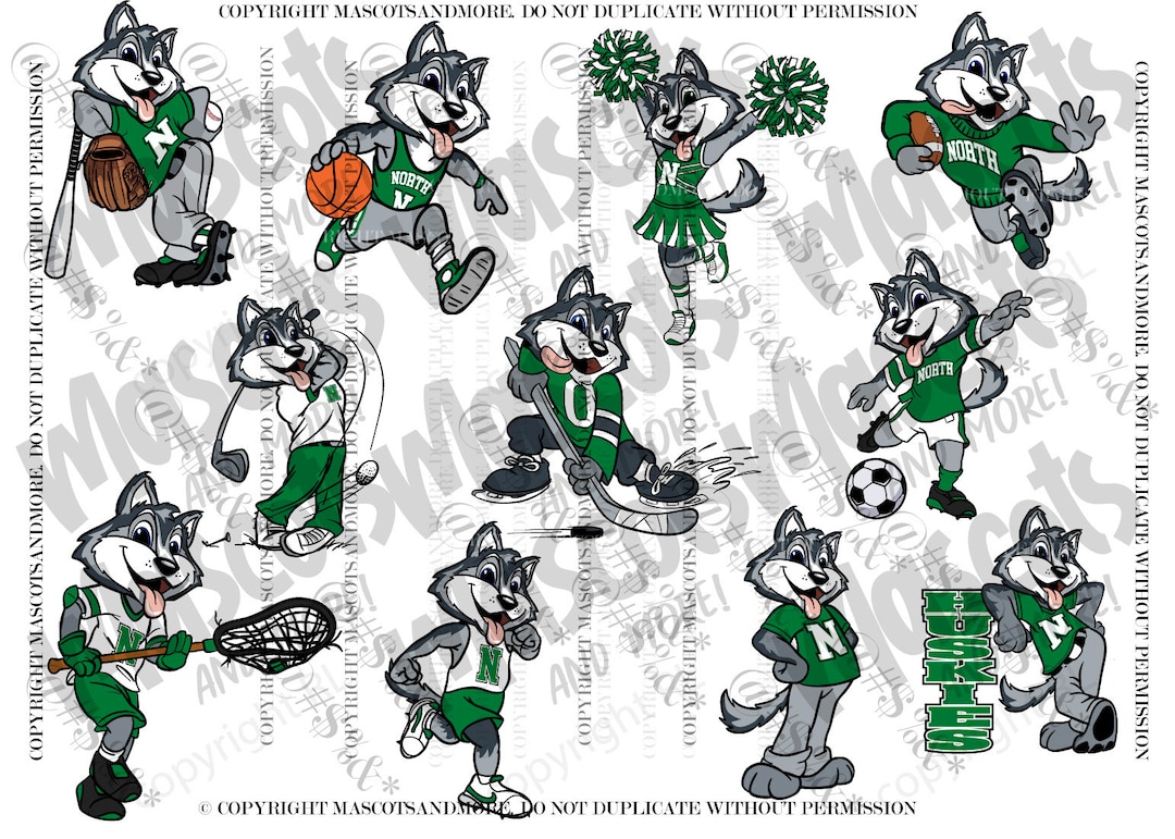 Husky Mascots in Vector, Jpeg, Png, Pdf, Eps, Svg - Etsy