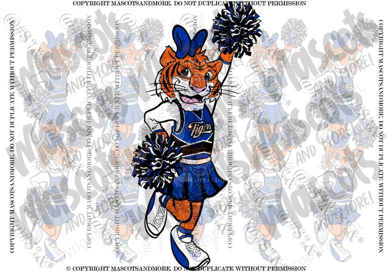 Tiger Cheer Mascot in Vector, Eps, Svg, Png, Pdf, Jpg - Etsy