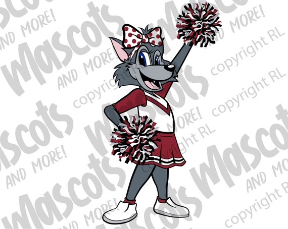 Cheer Wolf Mascot in Vector Svg Eps Jpeg Pdf Png - Etsy Australia