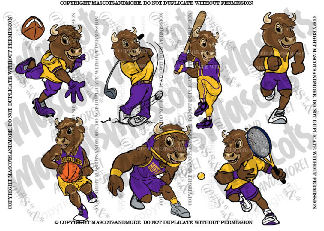 Buffalo Sports Pack Mascots in Vector, Png, Pdf, Eps, Svg - Etsy