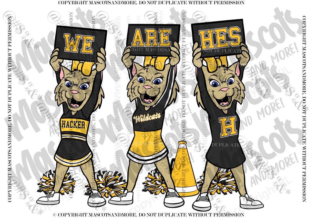 Wildcat Cheer Mascots in Vector, Png, Pdf, EPS, SVG - Etsy
