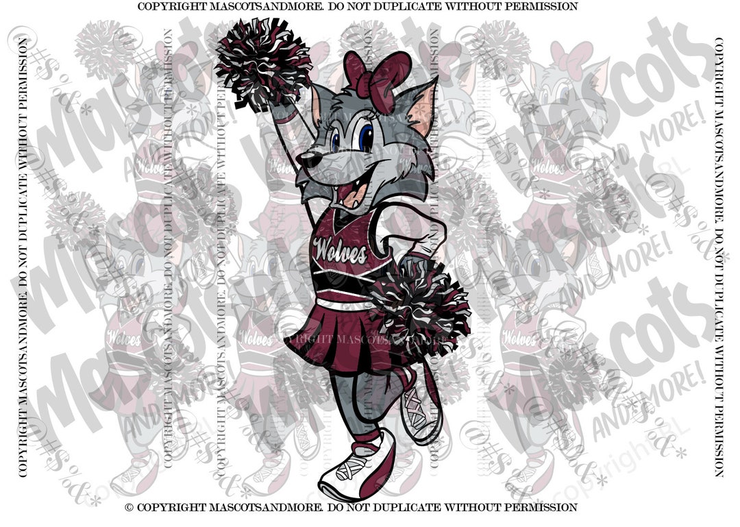 Wolf Cheer Mascot in Vector, Jpeg, Png, Pdf, EPS, SVG - Etsy