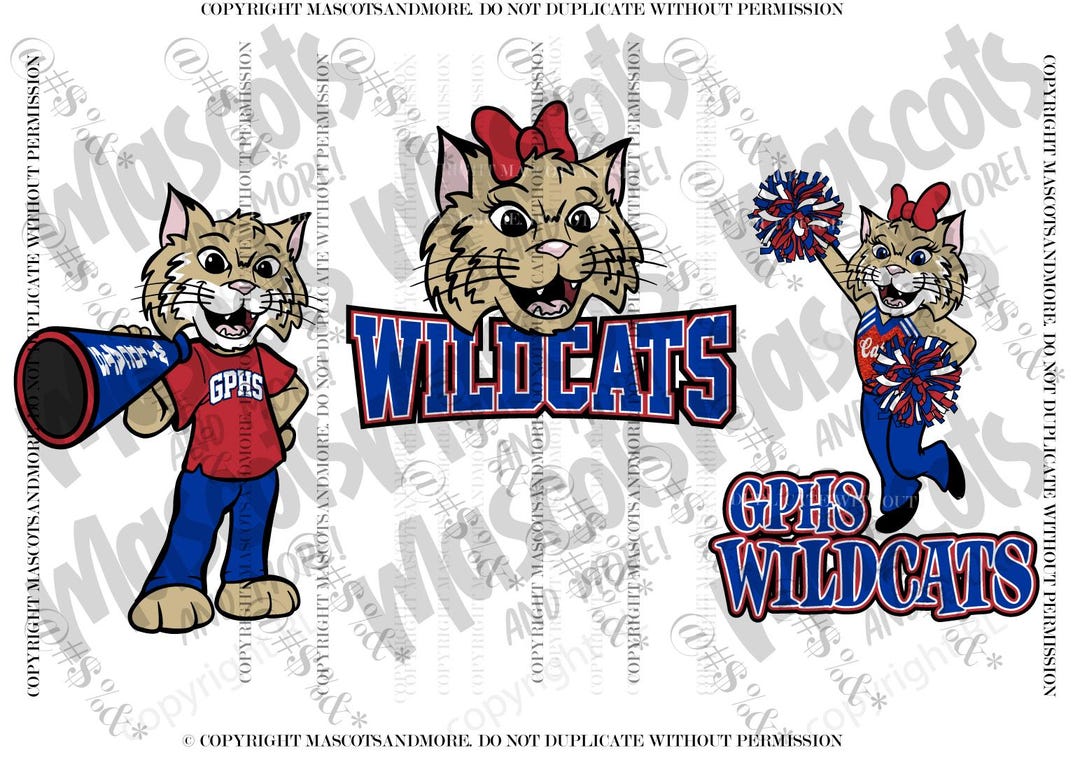 Wildcat Cheer Mascot in Vector, Jpeg, Png, Pdf, EPS, SVG - Etsy