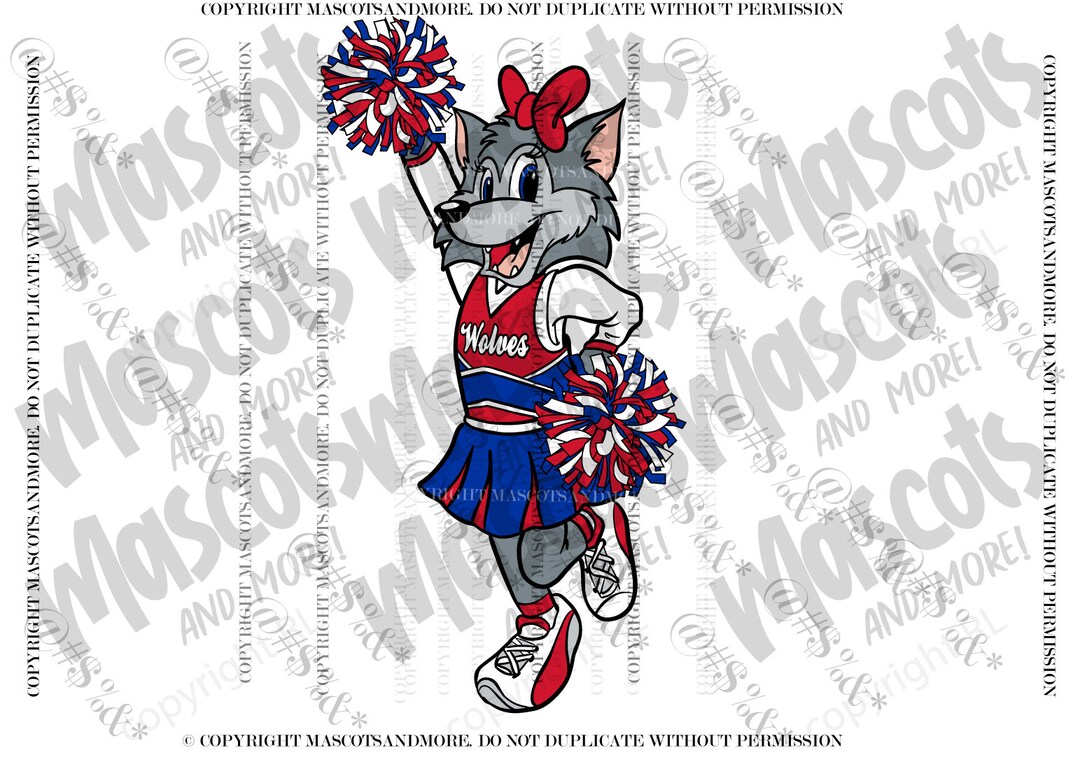 Wolf Cheer Mascot in Vector, Jpeg, Png, Pdf, EPS, SVG - Etsy