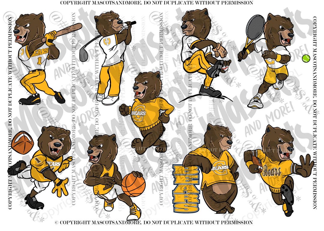 Bear Mega Theme Mascots in Vector, Png, Pdf, Eps, Svg - Etsy UK