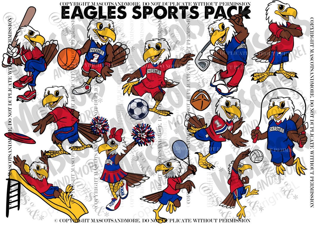 Eagle Sports Pack Mascots in Vector, Png, Pdf, Eps, Svg - Etsy