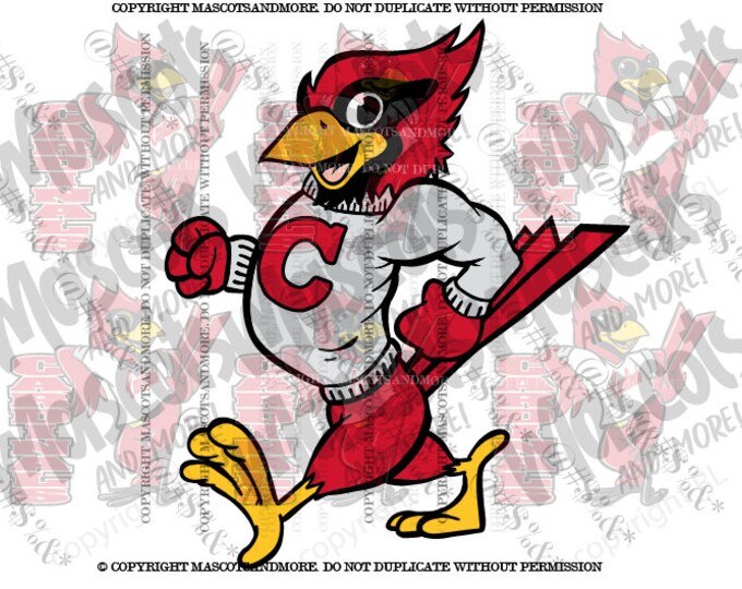 Retro Cardinal Mascot in Vector, Jpeg, Png, Pdf, Eps, Svg - Etsy
