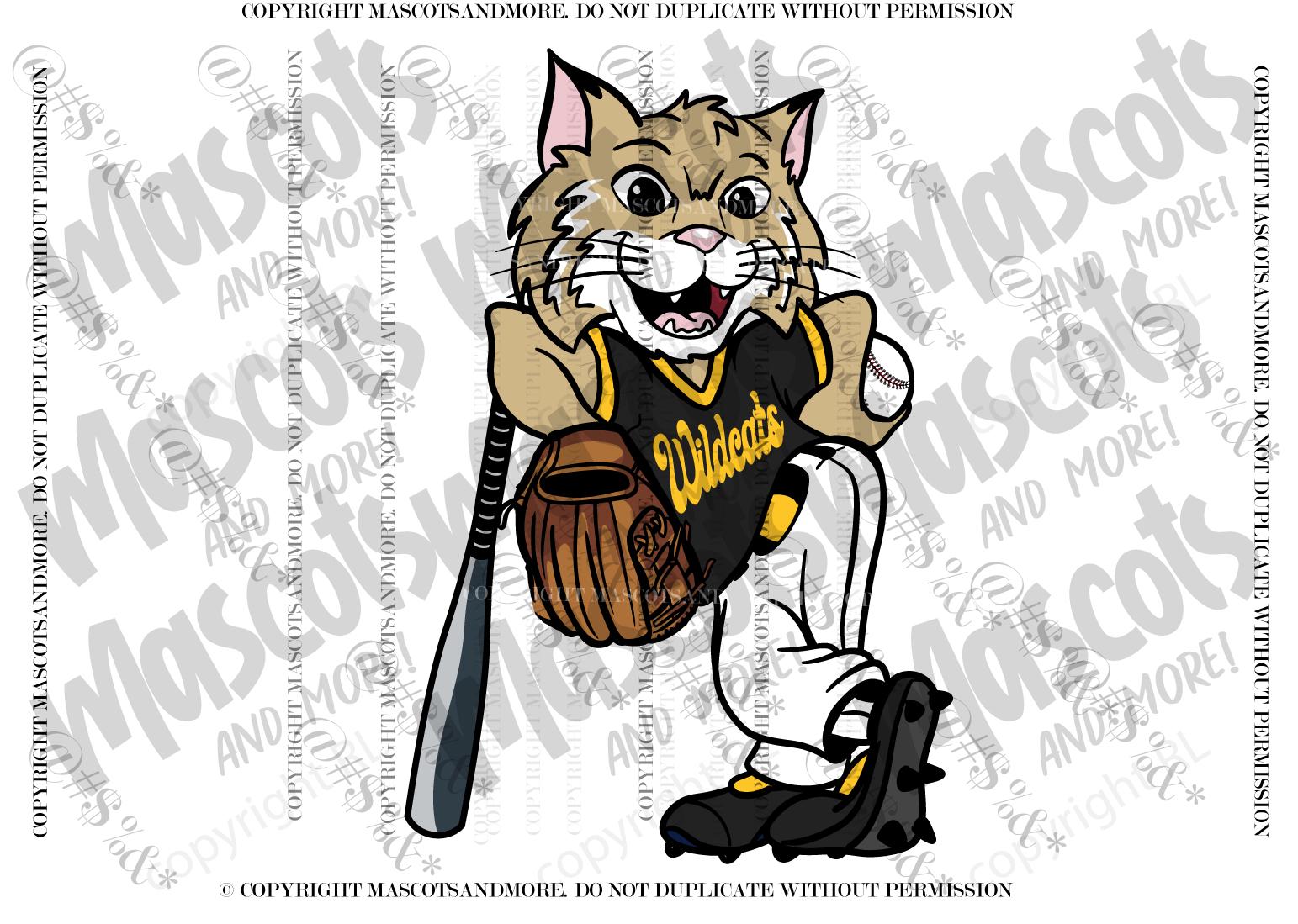 Wildcat Baseball Mascot in Vector, Jpeg, Png, Pdf, EPS, SVG - Etsy