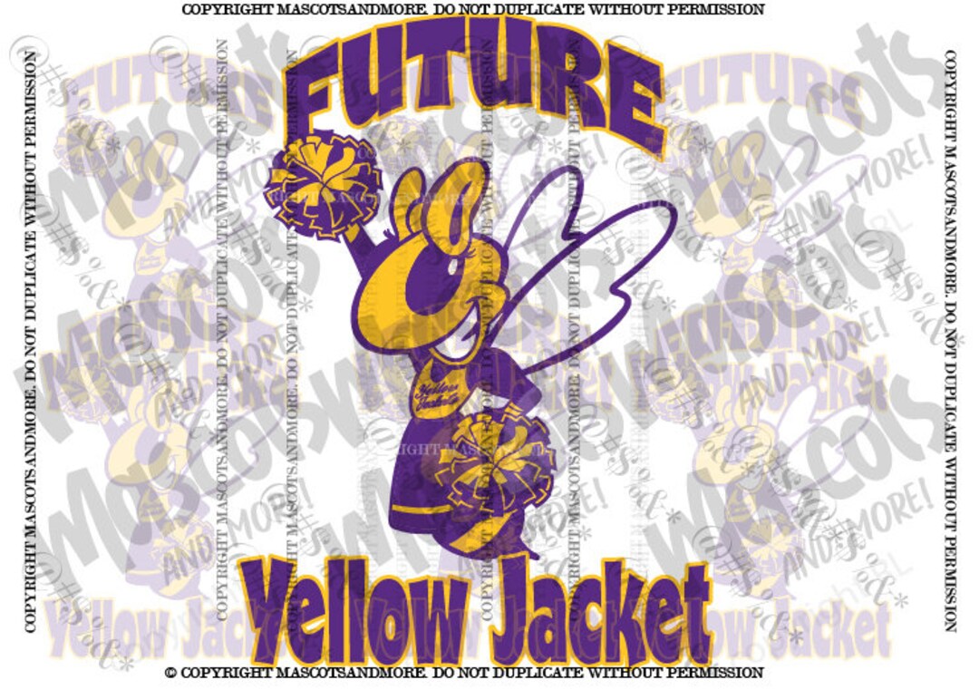 Yellowjacket Cheer Yellow Jacket Hornet Mascot in Svg Eps - Etsy