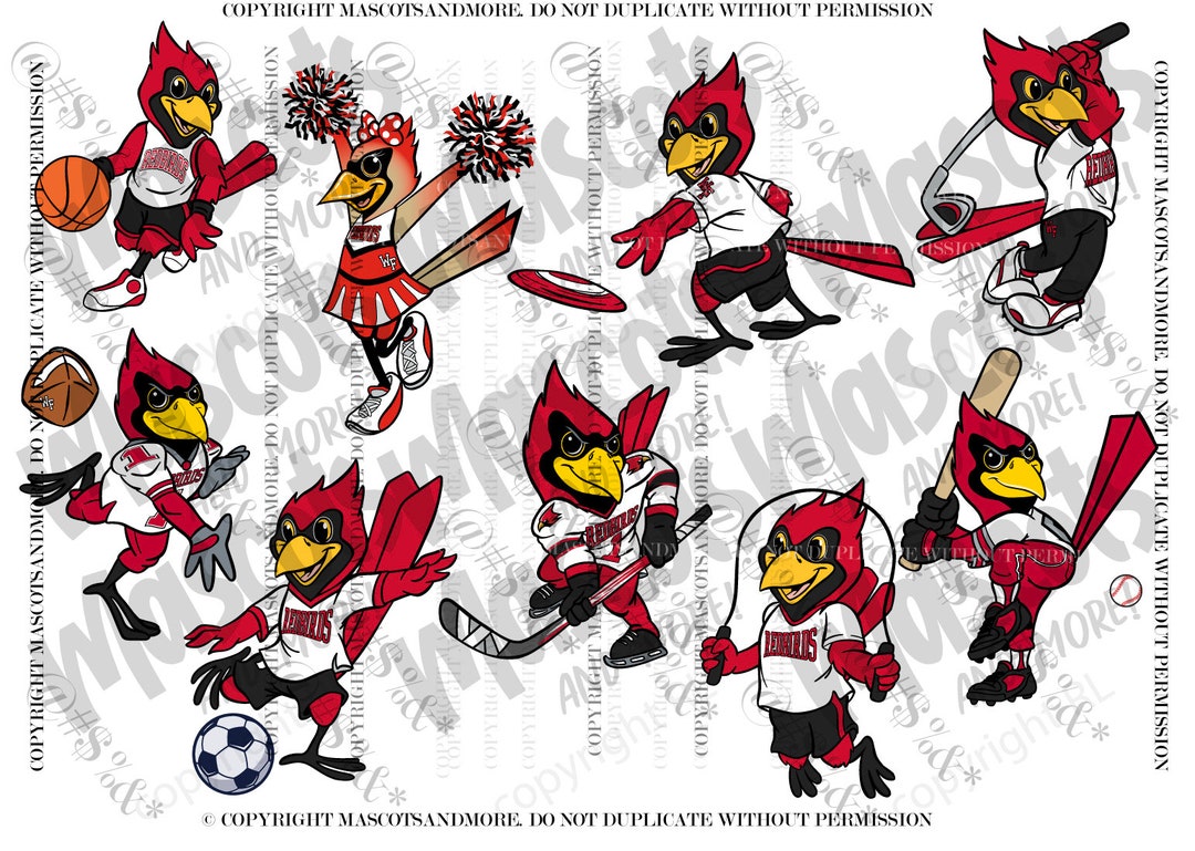 Redbirds Sports Mascots in Vector, Png, Pdf, Eps, Svg - Etsy