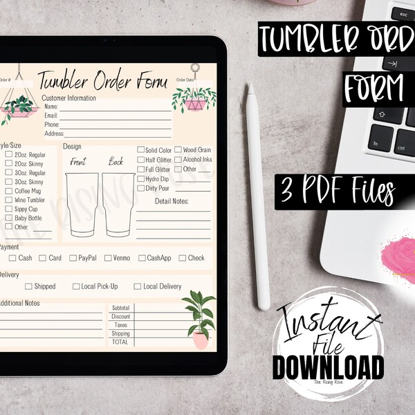 Cup Order Form - Etsy