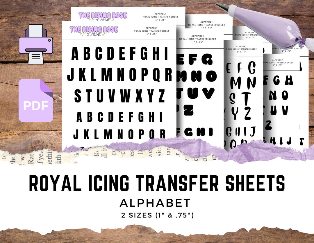 13 Alphabet Royal Icing Transfer Sheets - Etsy