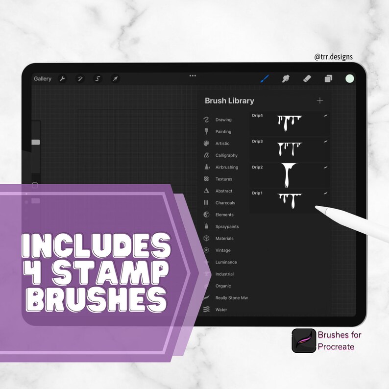 Set of Drip Stamps for Procreate, Procreate Brushes, Set of Procreate ...