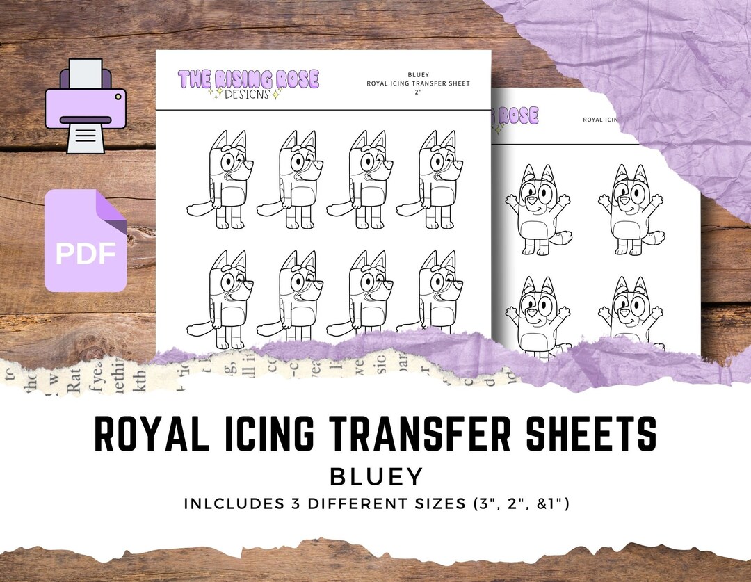 Bluey Royal Icing Transfer Sheets - Etsy UK