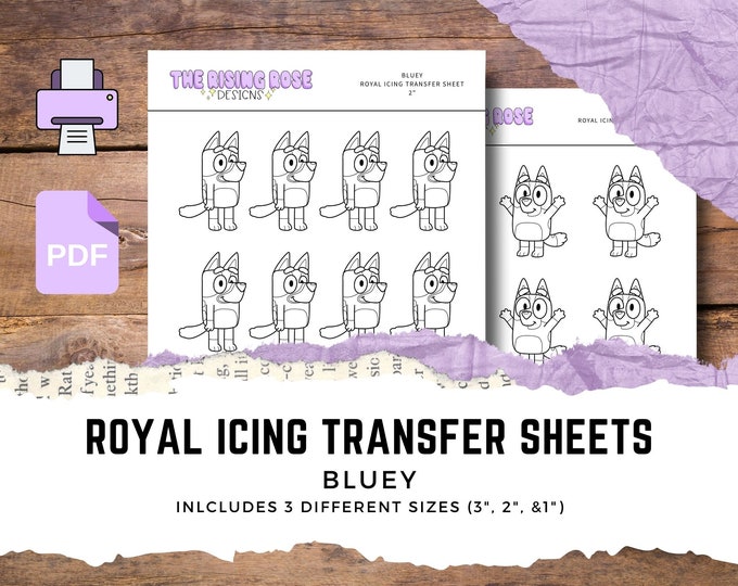 Bluey Royal Icing Transfer Sheets - Etsy