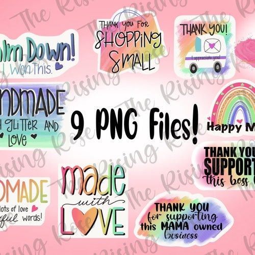 Small Business Stickers Bundle 10 Printable PNG Handmade - Etsy