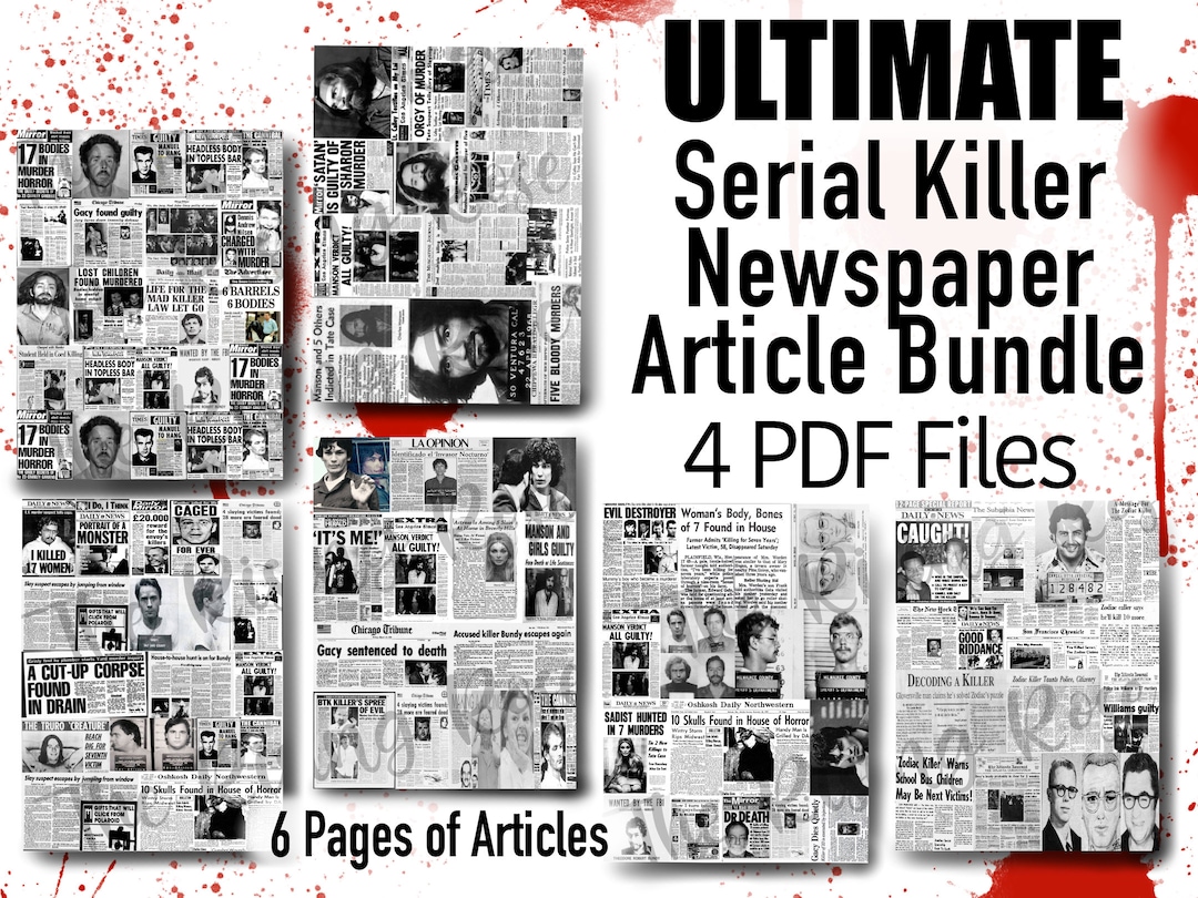 True Crime Serial Killer Newspaper Clipping Files - Etsy