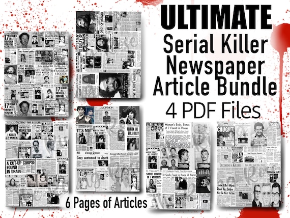 The Ultimate Bundle of Serial Killer Newspaper Clippings in - Etsy ...