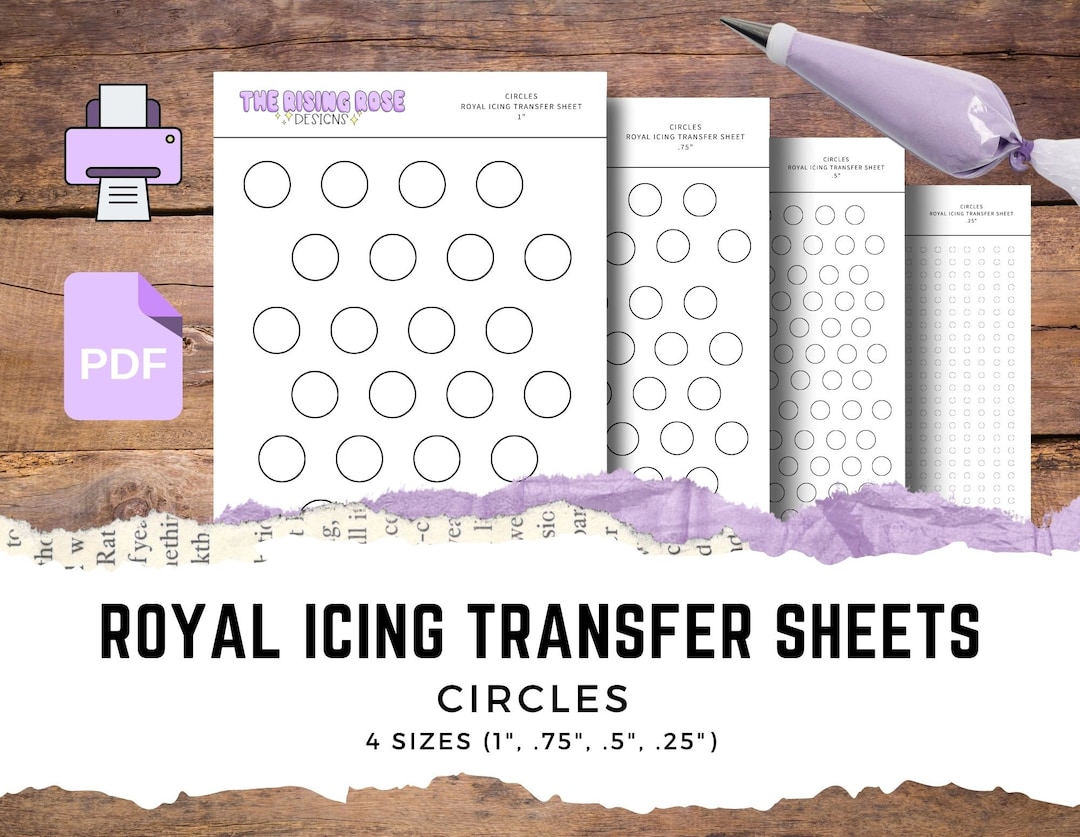 Circle Royal Icing Transfer Sheet - Etsy
