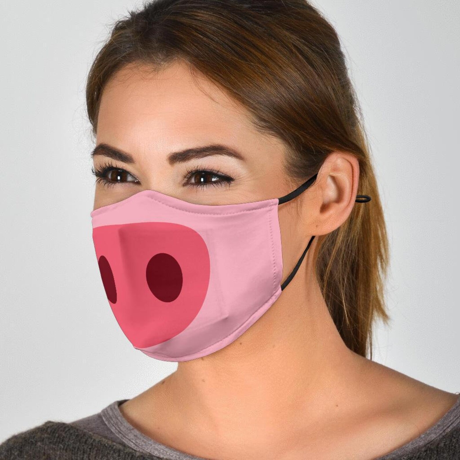 Cartoon Pig Nose Face Mask 2 FREE PM2.5 Filters Funny | Etsy