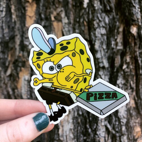 Krusty Krab Pizza Vinyl Sticker | Etsy