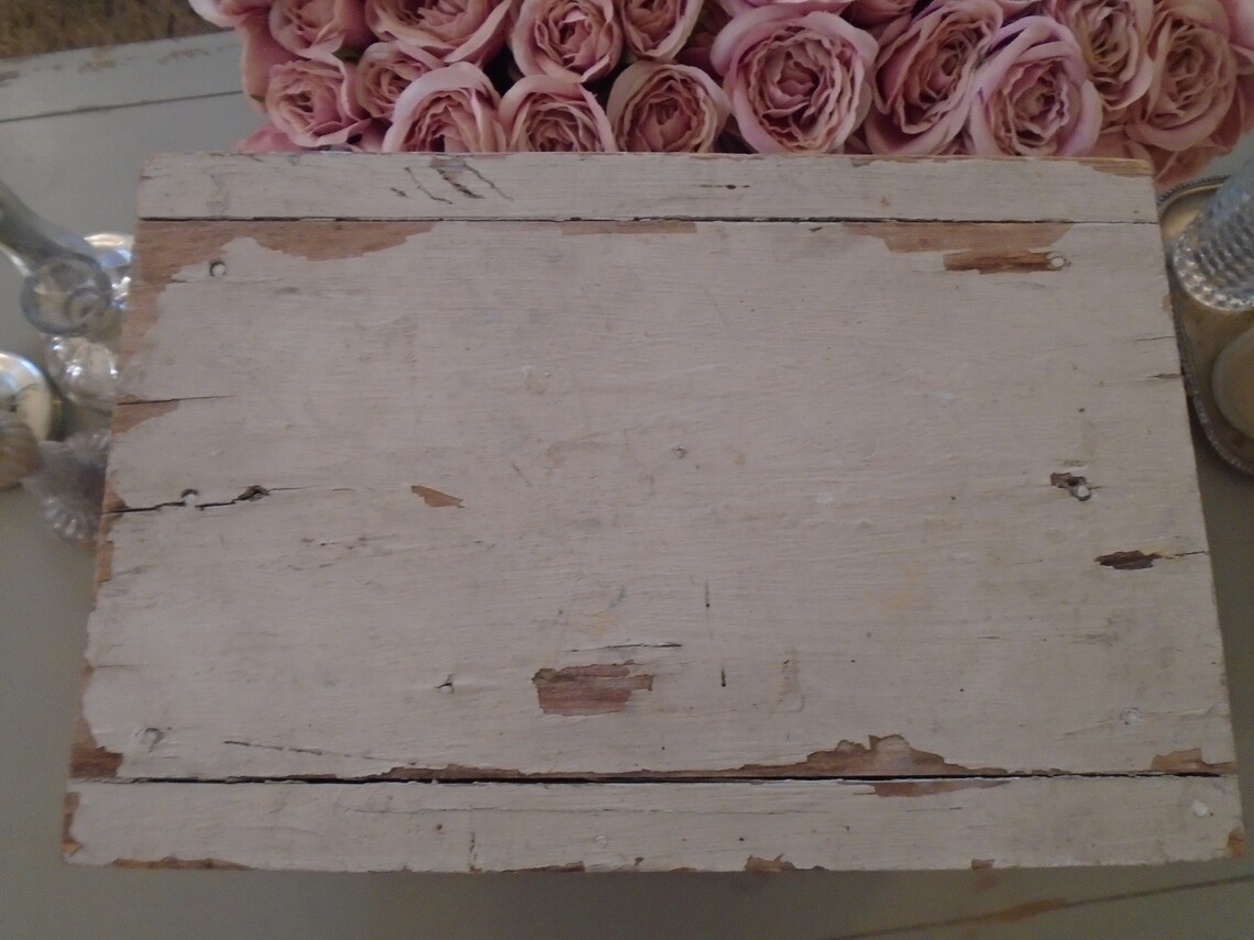 Vintage Shabby Chippy White Wooden Footstool - Etsy